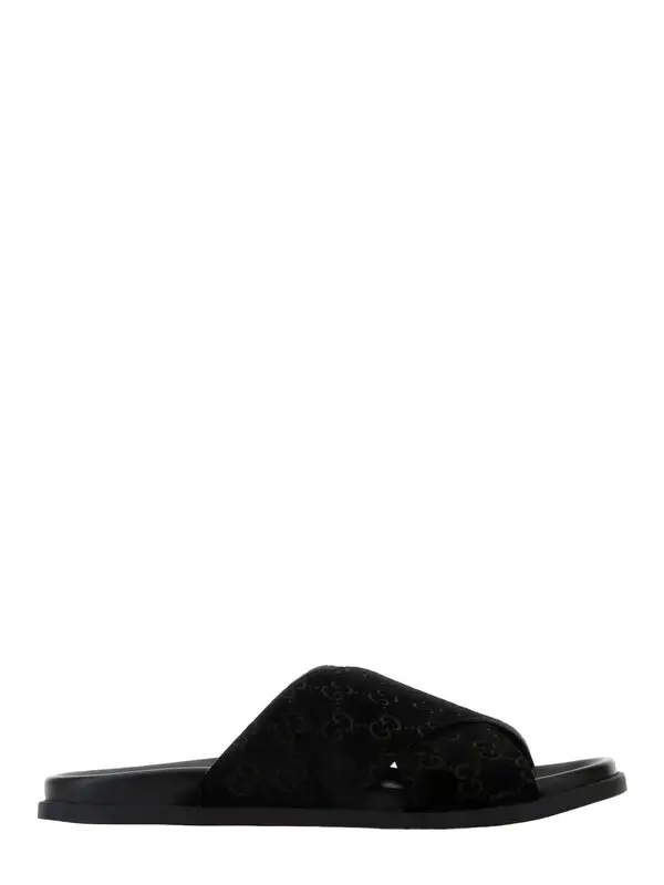Gucci Gg-printed Slide Sandals - Black