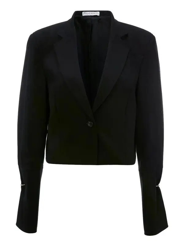 JW Anderson Ring-detail Cropped Blazer - Black