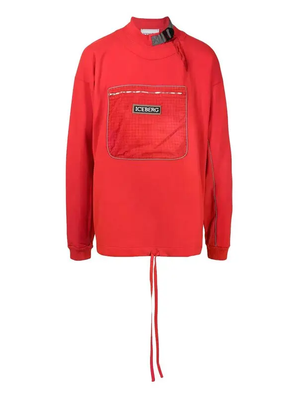 Iceberg Logo-patch Cotton Sweatshirt - Red