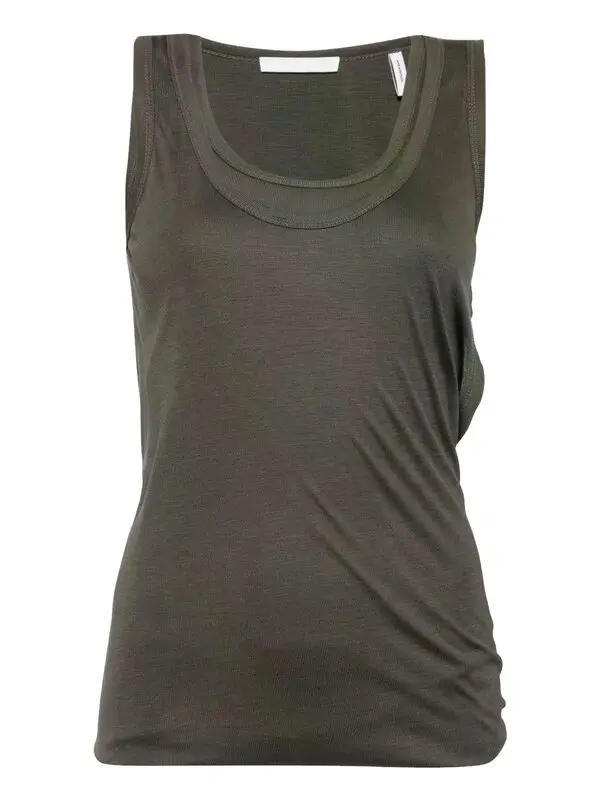 Helmut Lang Scoop-neck Lyocell Tank Top - Green