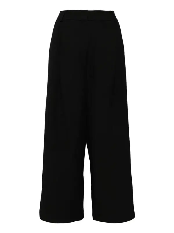 EDWARD ACHOUR PARIS Straight-leg Wool-silk Blend Trousers - Black