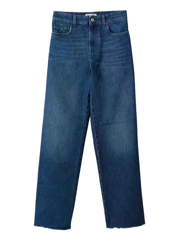 Miu Miu Logo Denim Jeans - Blue