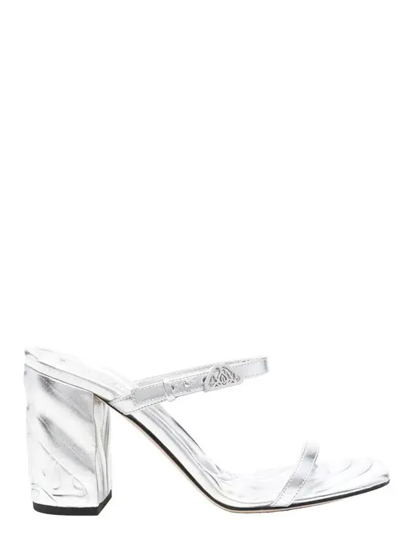 Alexander McQueen 85mm Seal Sandals - Silver
