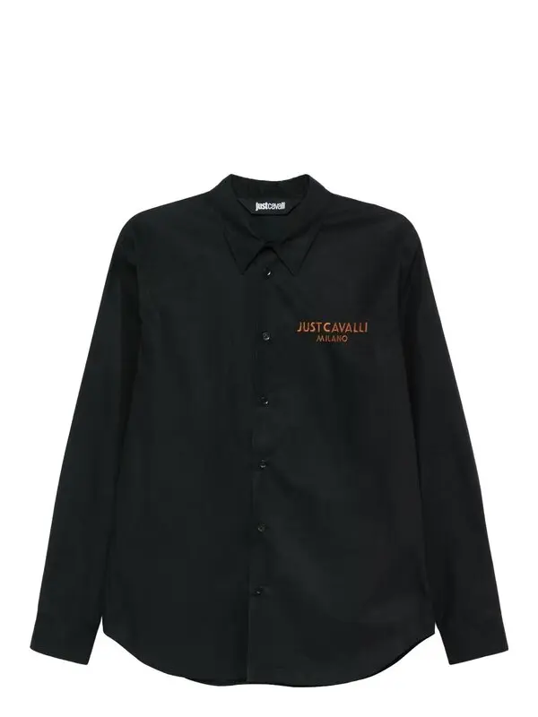 Just Cavalli Logo-embroidered Shirt - Black