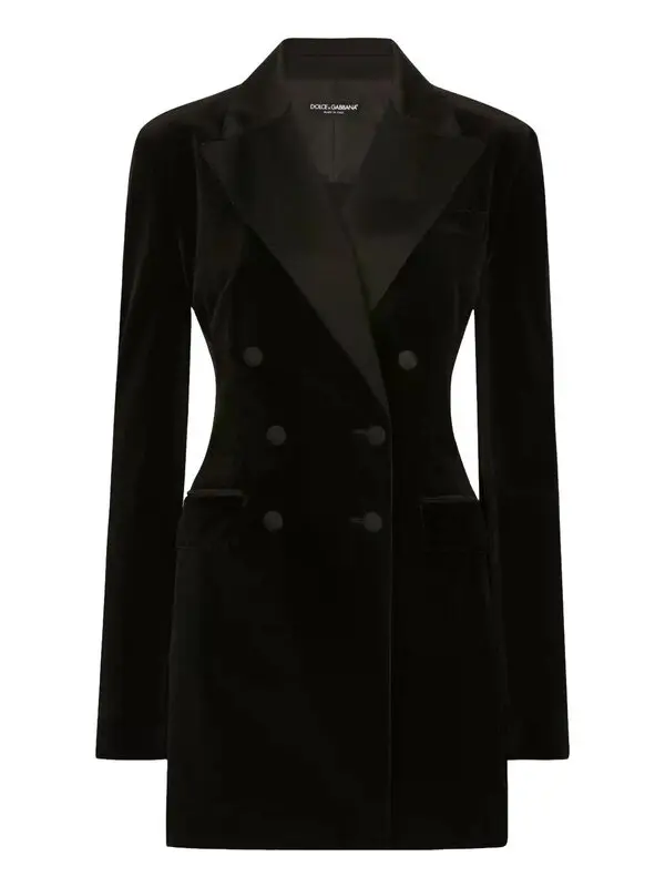 Dolce & Gabbana Turlington Velvet Blazer - Black