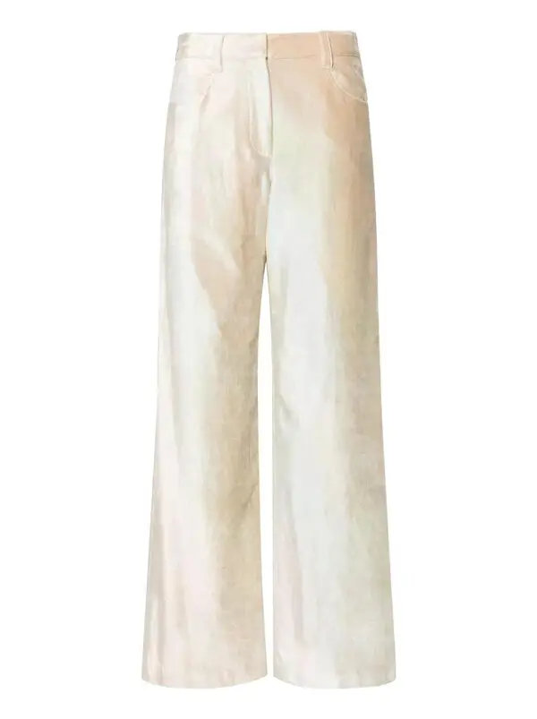 Brunello Cucinelli Wide-leg Velvet Trousers - Neutrals