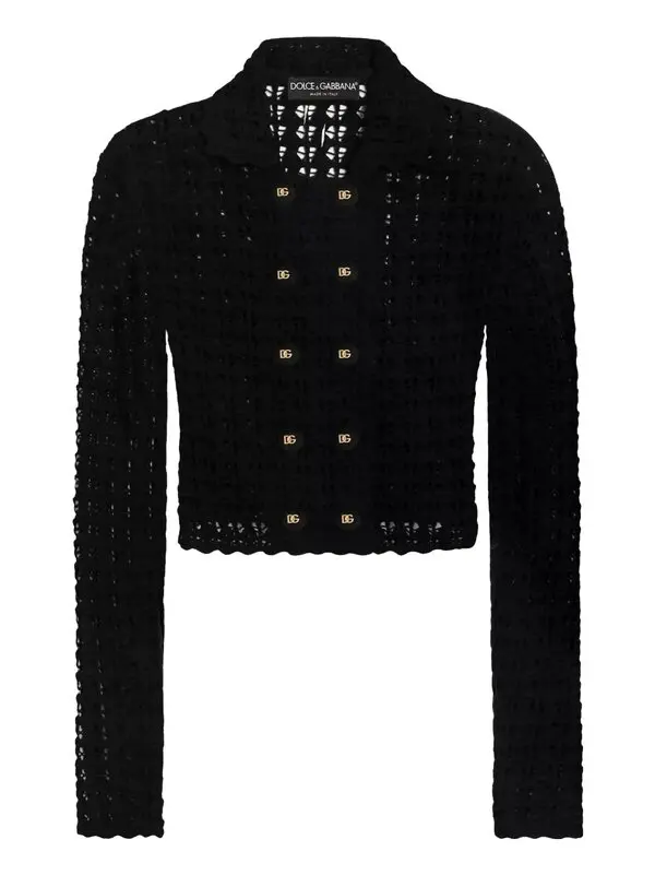 Dolce & Gabbana Crochet-knit Cardigan - Black