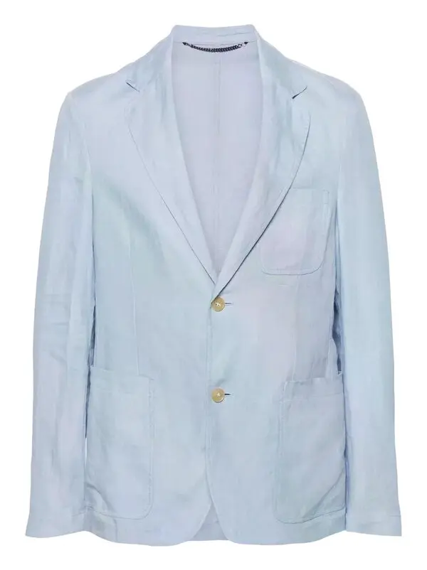Canali Single-breasted Linen Blazer - Blue