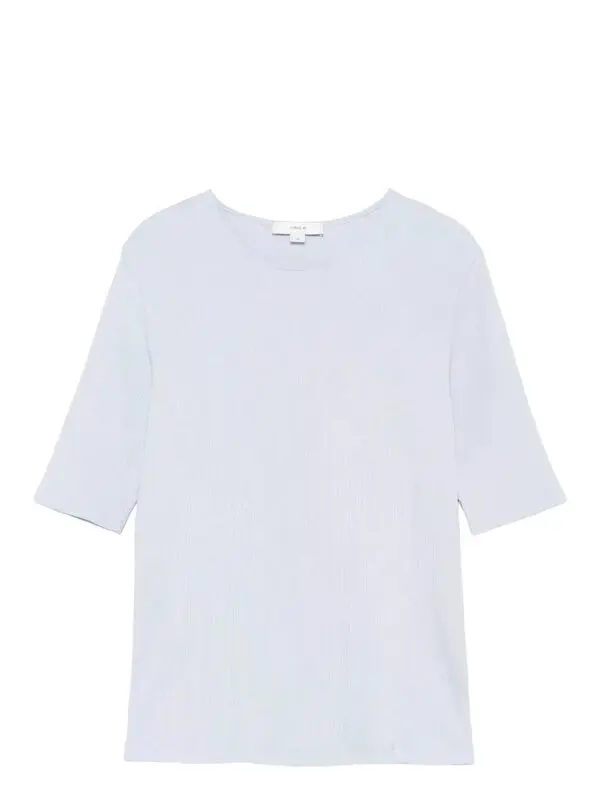 Vince Ribbed Cotton T-shirt - Blue