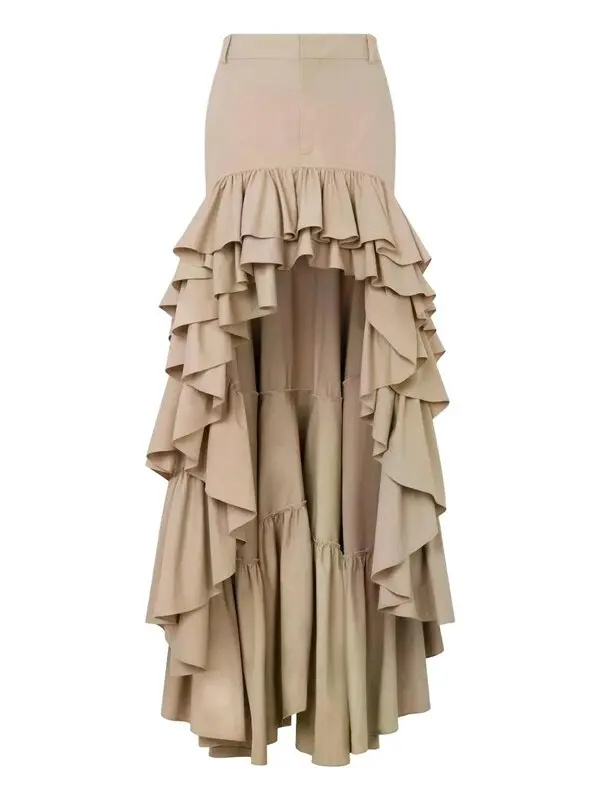 Moschino Ruffled High-low Maxi Skirt - Neutrals