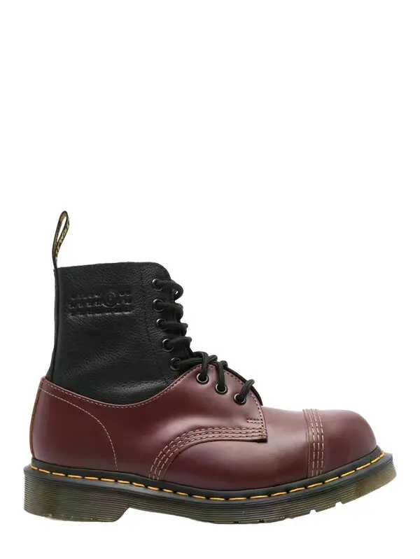 MAISON MARGIELA Colourblock Combat Boots - Red