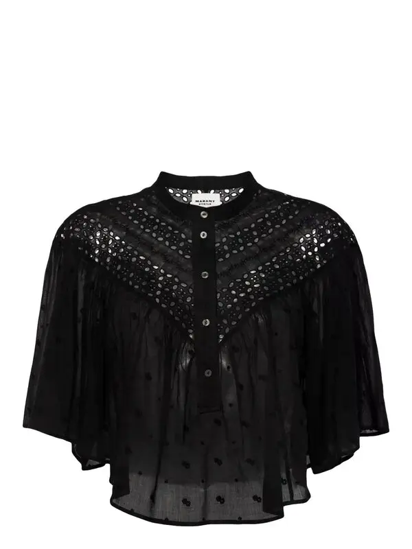 MARANT ETOILE Safi Broderie-anglaise Shirt - Black