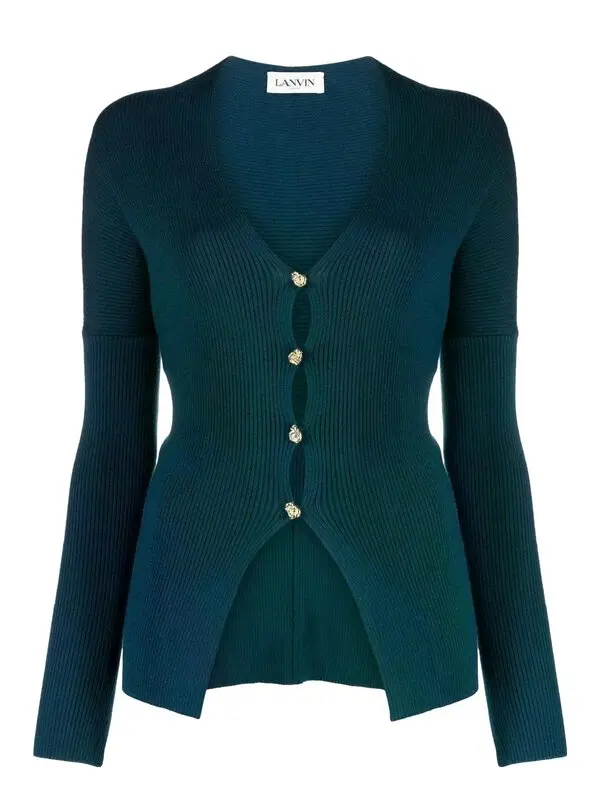 LANVIN Merino Wool-blend Cardigan - Blue