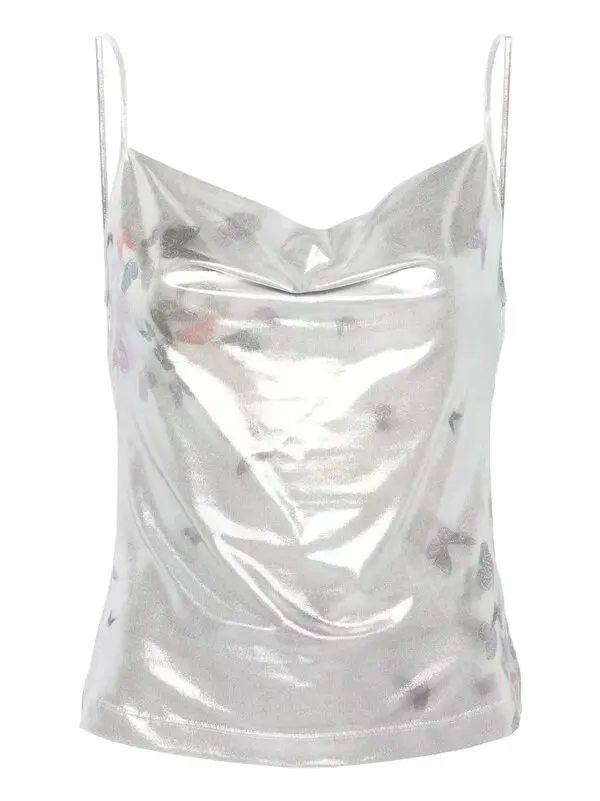MARGHERITA MACCAPANI Ita Laminated Tank Top - Silver