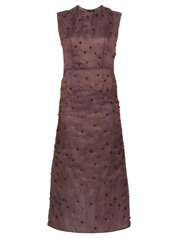 Fabiana Filippi Silk Padded Midi Dress - Brown