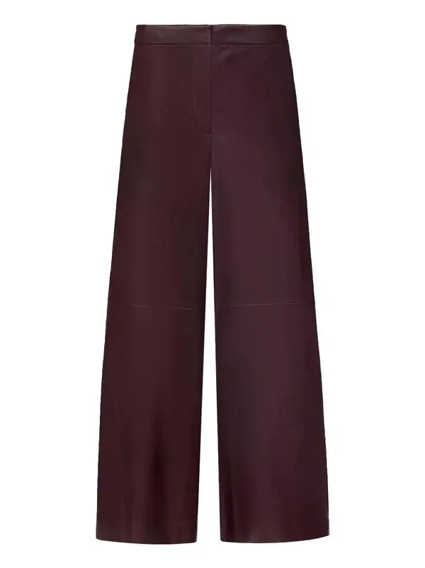Fabiana Filippi Nappa Leather Wide Leg Trousers - Red