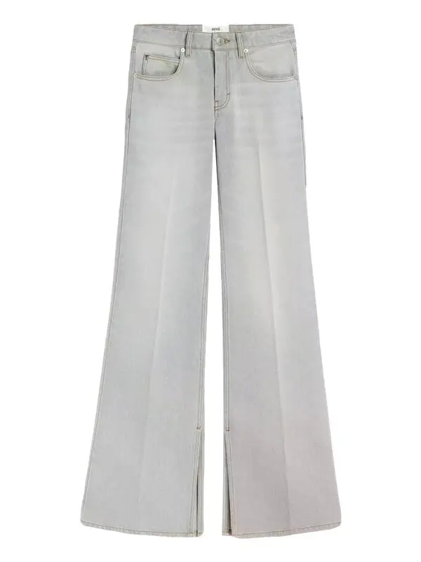 AMI Paris High-rise Wide-leg Jeans - Grey