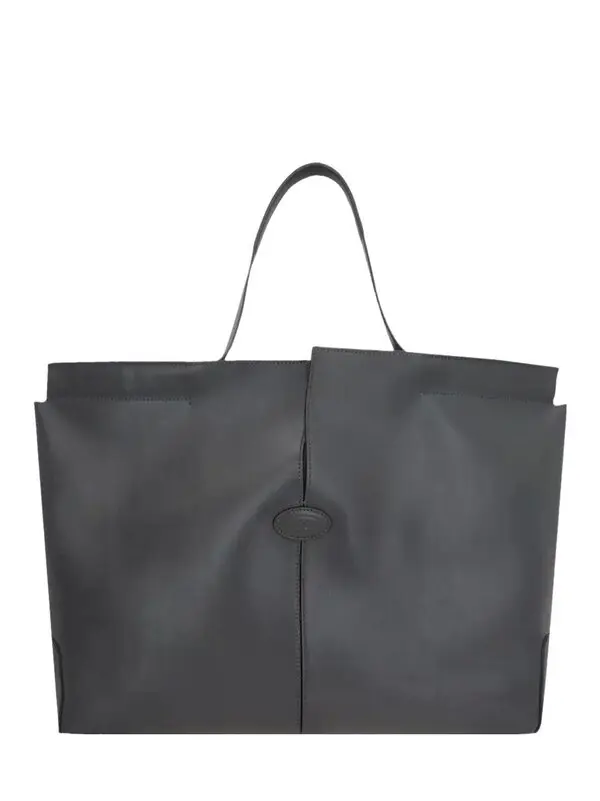 TOD'S Leather Tote Bag - Grey