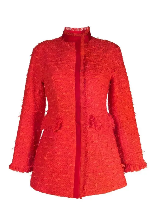 Shiatzy Chen Tweed High-neck Jacket - Red