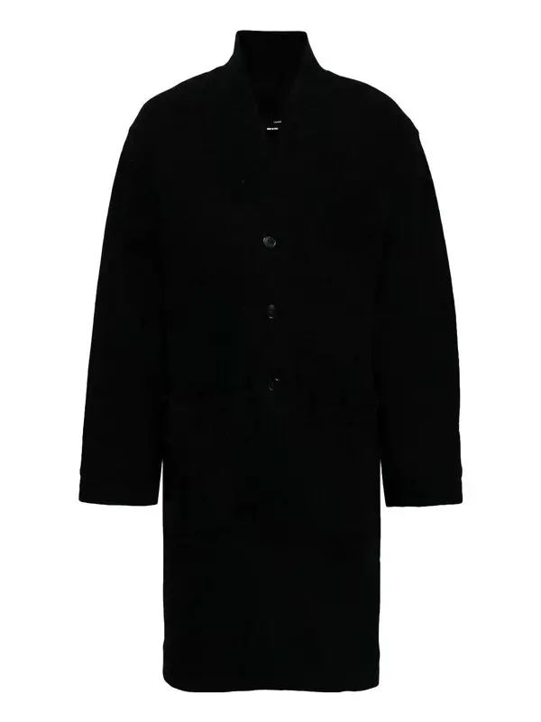 Isabel Benenato Single-breasted Virgin Wool-blend Coat - Black