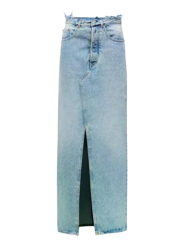 MAISON MARGIELA Slit Denim Maxi Skirt - Blue