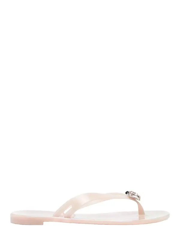 Casadei Crystal-embellished Flip Flops - Neutrals