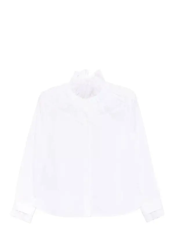 SHANSHAN RUAN Fraise-collar Cotton Shirt - White