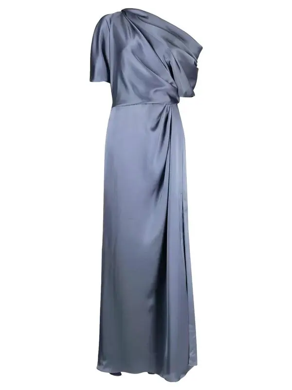 Amsale Off-shoulder Draped Gown - Blue