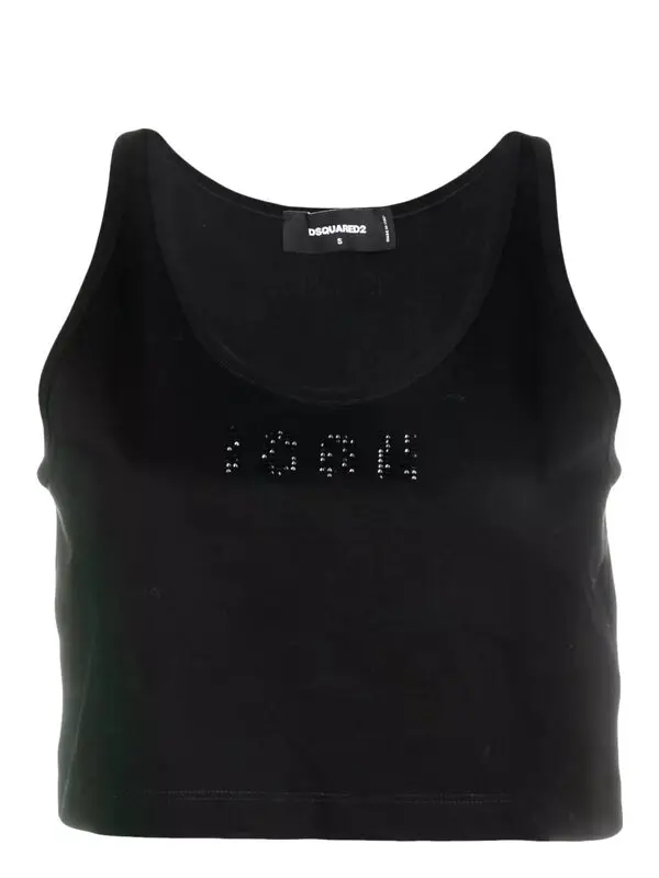 Dsquared2 Icon Rhinestone-embellished Crop Top - Black