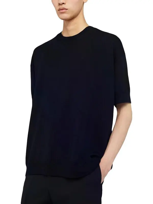 JIL SANDER Round-neck Wool T-shirt - Blue
