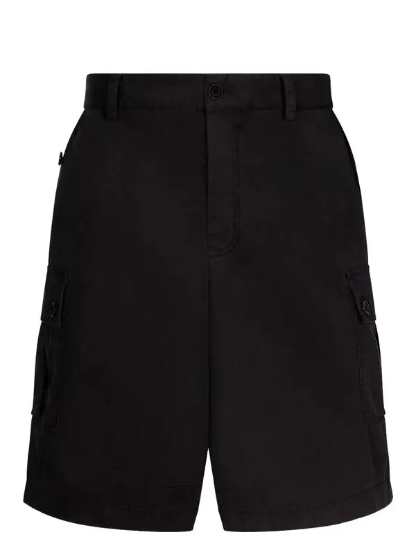 Dolce & Gabbana Logo-plaque Cargo Shorts - Black