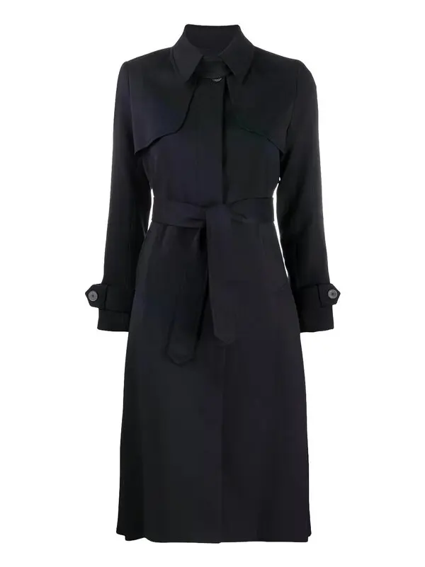 Sandro Belted Trench Coat - Blue