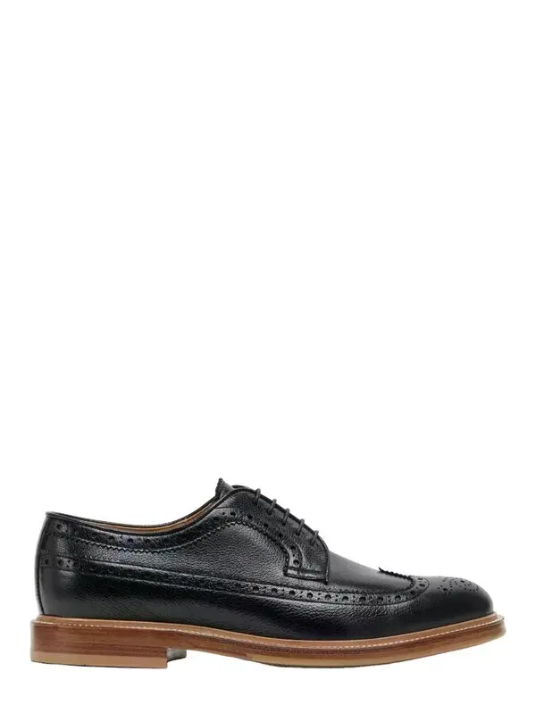 Brunello Cucinelli Lace-up Leather Derby Shoes - Black