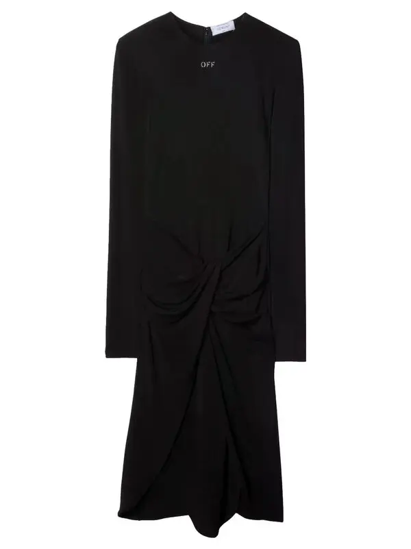 Off-White Twist-detail Midi Dress - Black