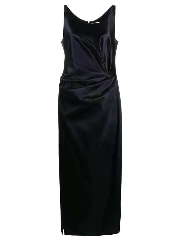 Fendi Gathered Silk Dress - Blue