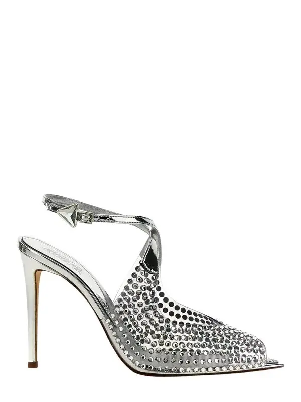 NICOLÒ BERETTA 100mm Beiby Stiletto Sandals - Silver
