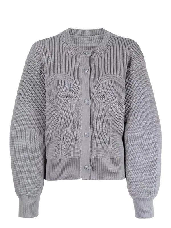 JNBY Ribbed Crew Neck Cardigan - Blue