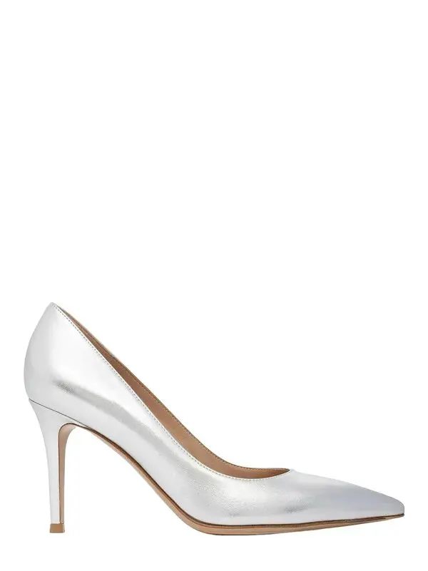 GIANVITO ROSSI 85mm Metallic Leather Pumps - Silver