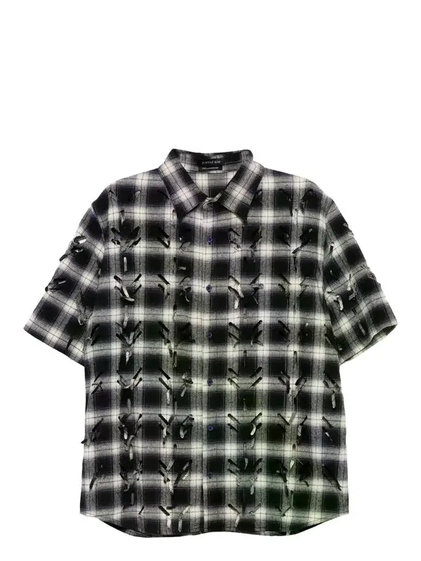 JUNTAE KIM Laser-slashed Shirt - Blue