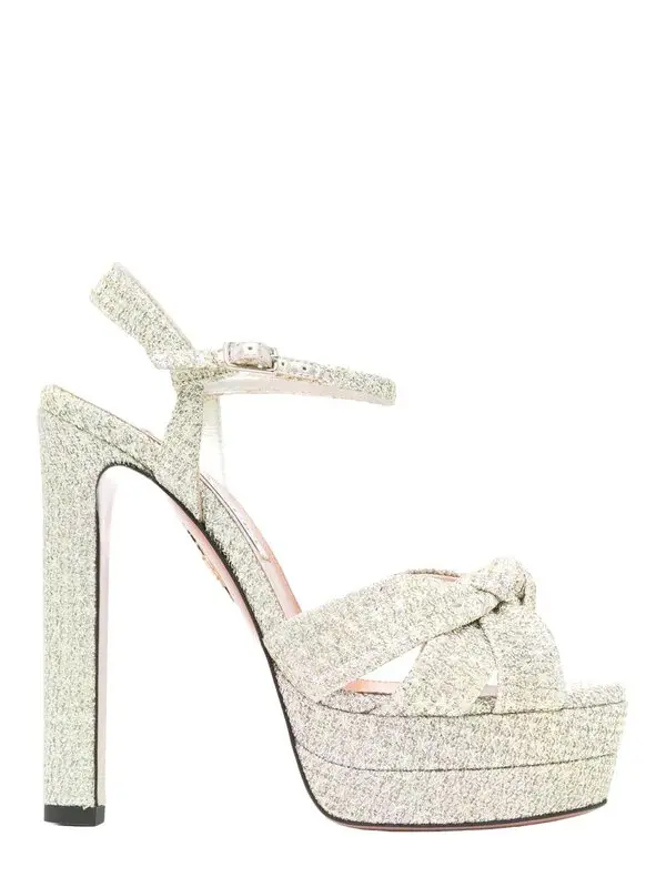 AQUAZZURA 130mm Nina Sandals - Silver