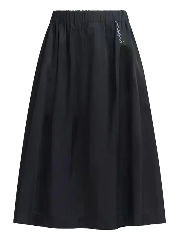 Marni Logo-embroidered Midi Skirt - Black