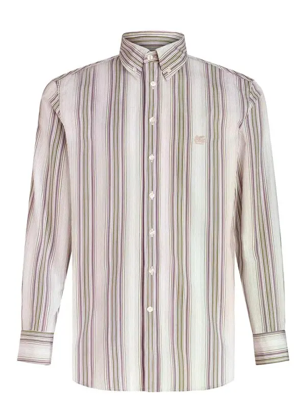 Etro Stripe-print Button-down Shirt - Neutrals