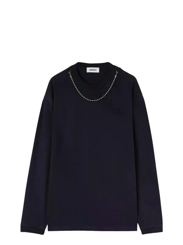 AMBUSH Chain-embellished Cotton Sweatshirt - Blue