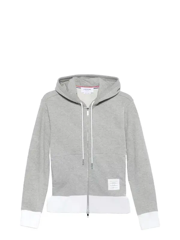 Thom Browne Loopback 4-bar Zip-up Hoodie - Grey