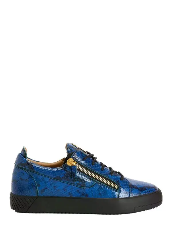 GIUSEPPE ZANOTTI Frankie Double-zip Low-top Sneakers - Blue