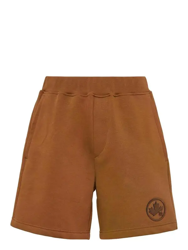 Dsquared2 Logo-appliqué Cotton Track Shorts - Brown