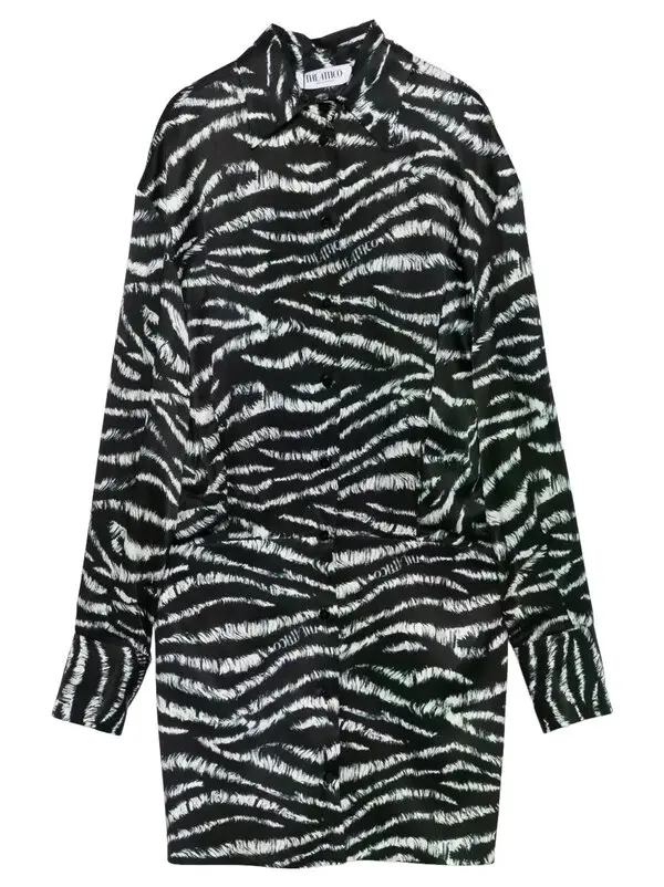 Attico Zebra-print Mini Dress - Black