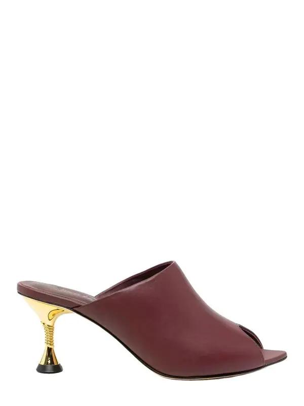 Studio Amelia Helix Leather Heeled Sandals - Red