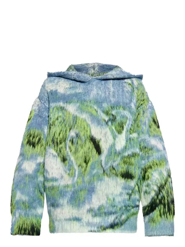 Attico Brushed-jacquard Sweater - Blue