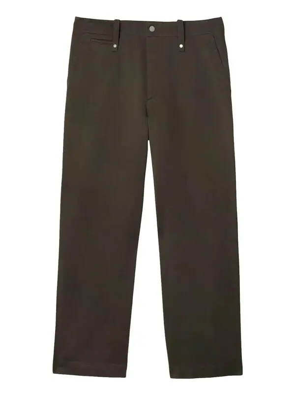 Burberry Wide-leg Cotton Trousers - Brown